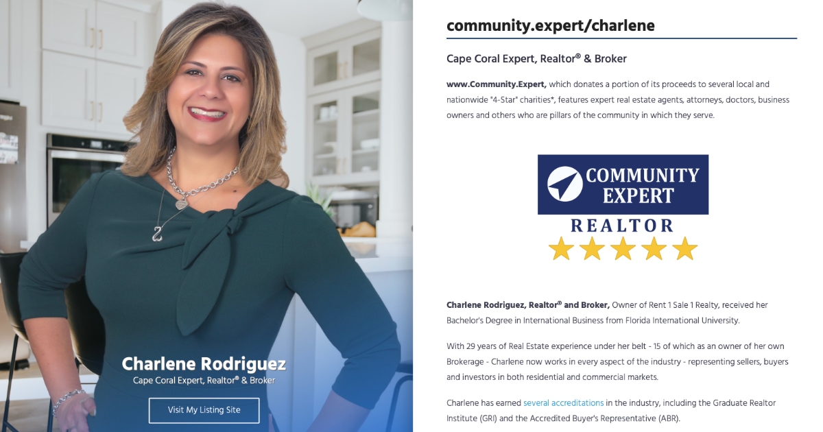 www.Community.Expert - Charlene Rodriguez, Cape Coral FL Expert and Realtor