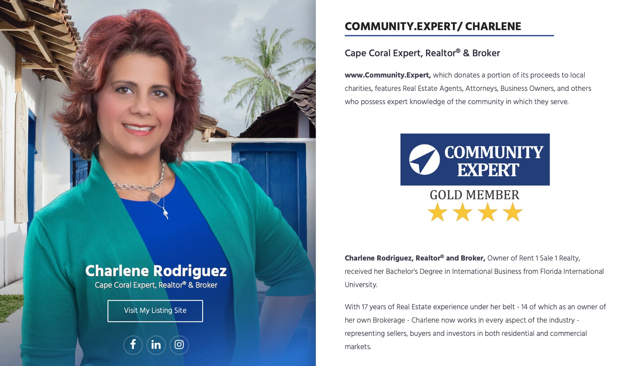 www.Community.Expert - Charlene Rodriguez, Cape Coral FL Expert and Realtor